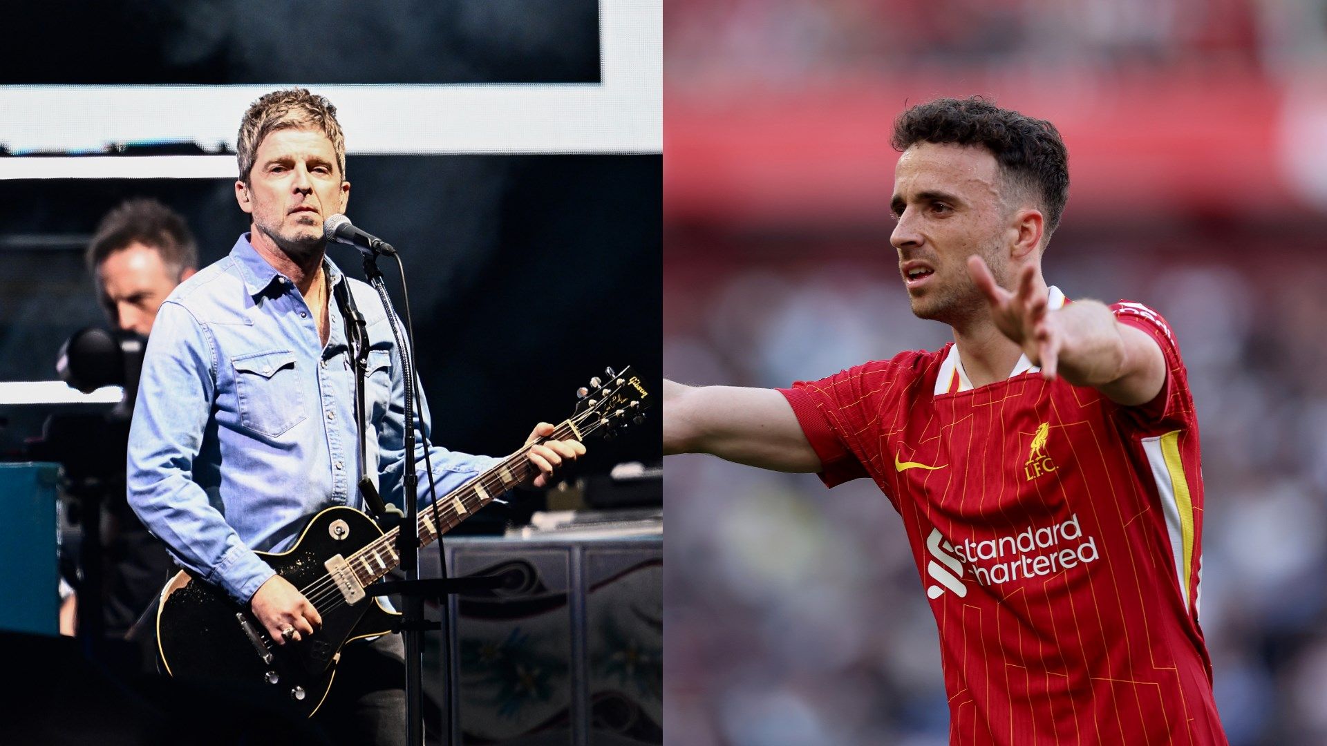 L'omaggio degli Oasis a Diogo Jota durante il concerto a Cardiff: proiettata l'immagine del ...